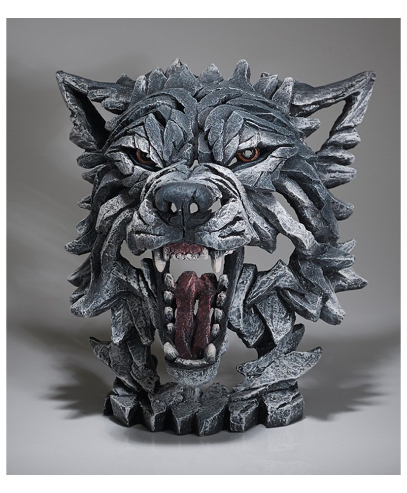 Edge Sculpture - Wolf Bust Grey